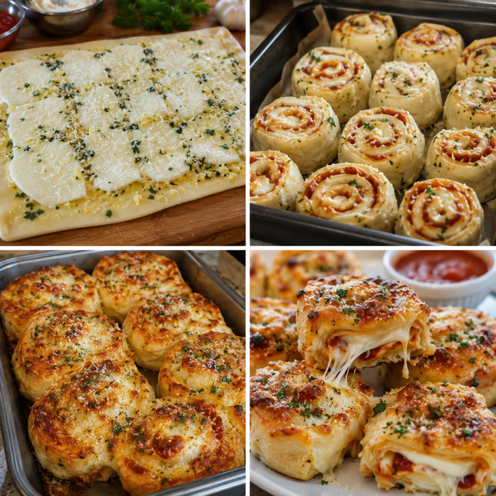 Knoflook-Parmezaan Mozzarella Rolletjes – Krokant, Kaasachtig en ...